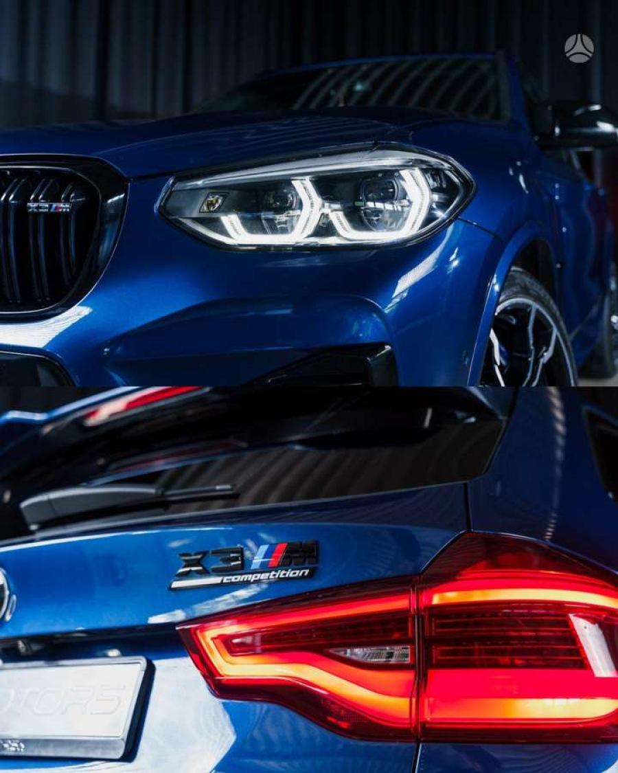 Blue BMW x3-m 2020 in Vilnius, with an engine capacity of 2.99 L and mileage of 65 thousand km for 44999 €, photo 9 on AUTOMOTO.COM.LV