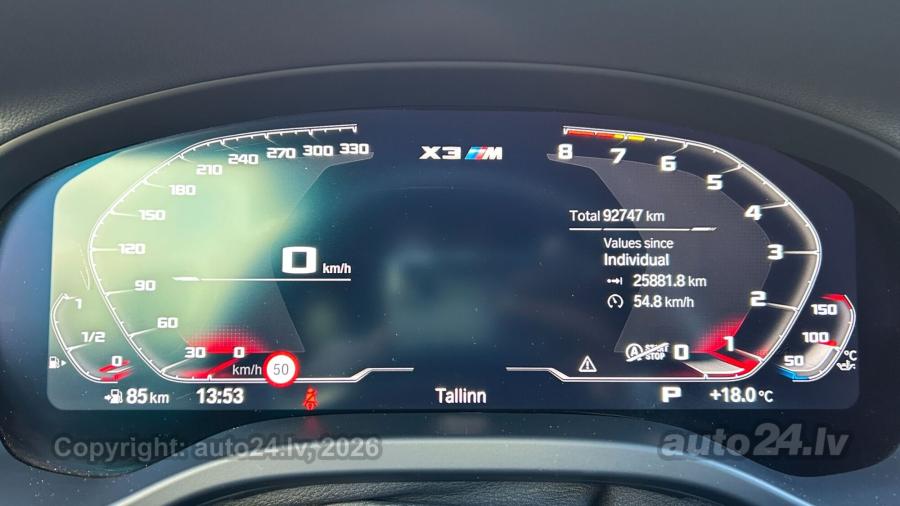 BMW x3-m 2021 in Tallinn, with an engine capacity of 3.00 L and mileage of 93 thousand km for 45900 €, photo 19 on AUTOMOTO.COM.LV