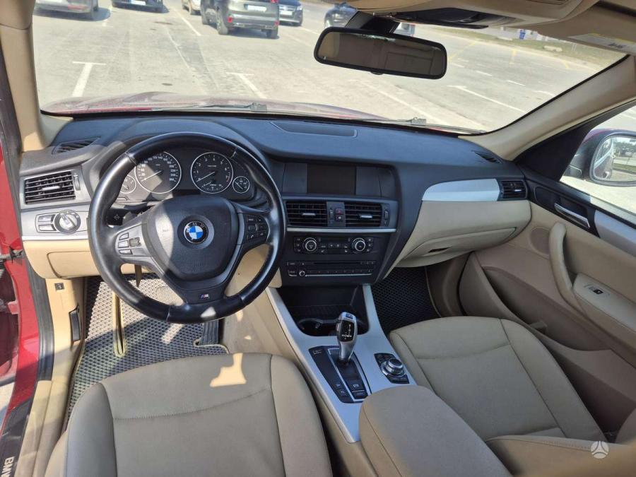 Red BMW X3 2011 in Vilnius, with an engine capacity of 3.00 L and mileage of 178 thousand km for 5900 €, photo 14 on AUTOMOTO.COM.LV
