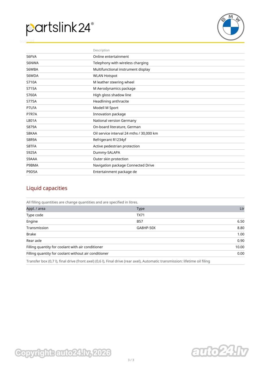 BMW X3 2018 Tallina, ar dzinēja tilpumu 3.00 L un nobraukumu 220 tūkst. km par 25800 €, foto 31 vietnē AUTOMOTO.COM.LV