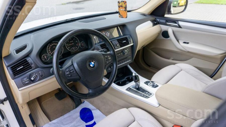 White BMW X3 2011 in Riga, with an engine capacity of 2.00 L and mileage of 202 thousand km for 10490 €, photo 11 on AUTOMOTO.COM.LV