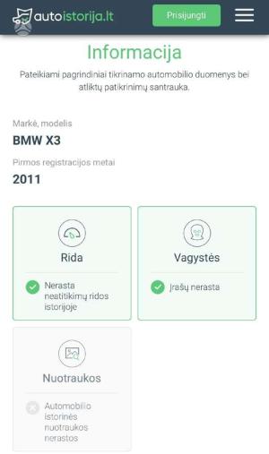 Balts BMW X3 2012 Viļņa, ar dzinēja tilpumu 2.00 L un nobraukumu 346 tūkst. km par 8700 €, foto 23 vietnē AUTOMOTO.COM.LV