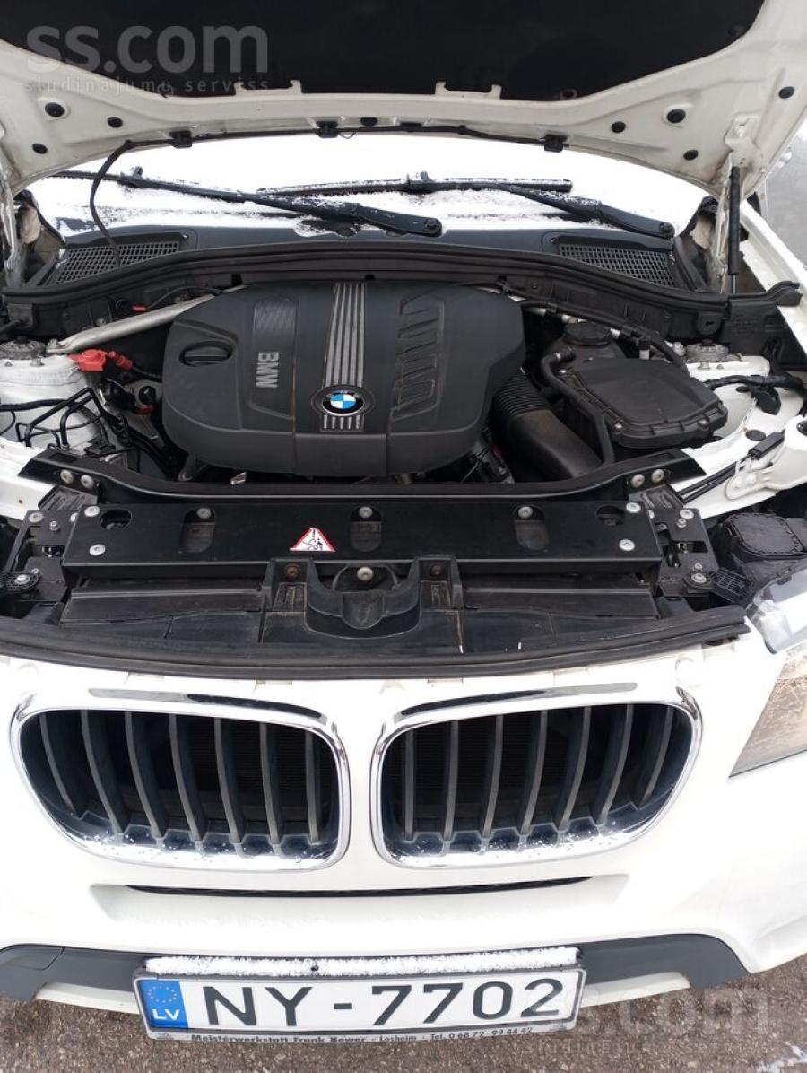White BMW X3 2012 in Riga, with an engine capacity of 2.00 L and mileage of 0 thousand km for 8300 €, photo 17 on AUTOMOTO.COM.LV
