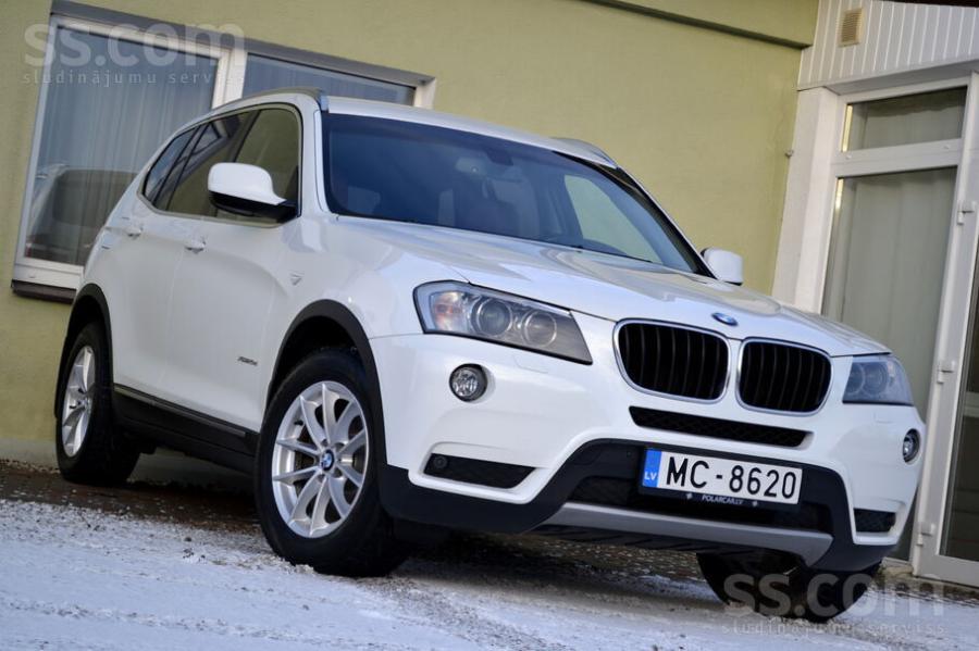White BMW X3 2013 in Tukums, with an engine capacity of 2.00 L and mileage of 228 thousand km for 11790 €, photo 2 on AUTOMOTO.COM.LV