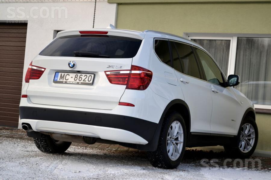White BMW X3 2013 in Tukums, with an engine capacity of 2.00 L and mileage of 228 thousand km for 11790 €, photo 3 on AUTOMOTO.COM.LV