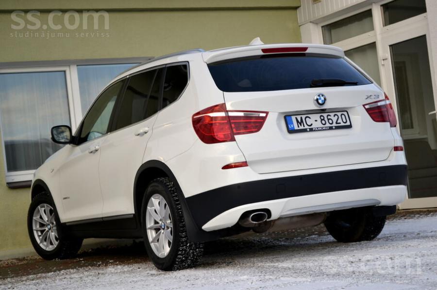 White BMW X3 2013 in Tukums, with an engine capacity of 2.00 L and mileage of 228 thousand km for 11790 €, photo 4 on AUTOMOTO.COM.LV
