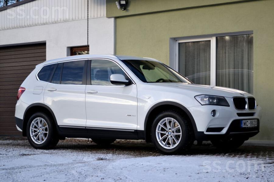 White BMW X3 2013 in Tukums, with an engine capacity of 2.00 L and mileage of 228 thousand km for 11790 €, photo 7 on AUTOMOTO.COM.LV