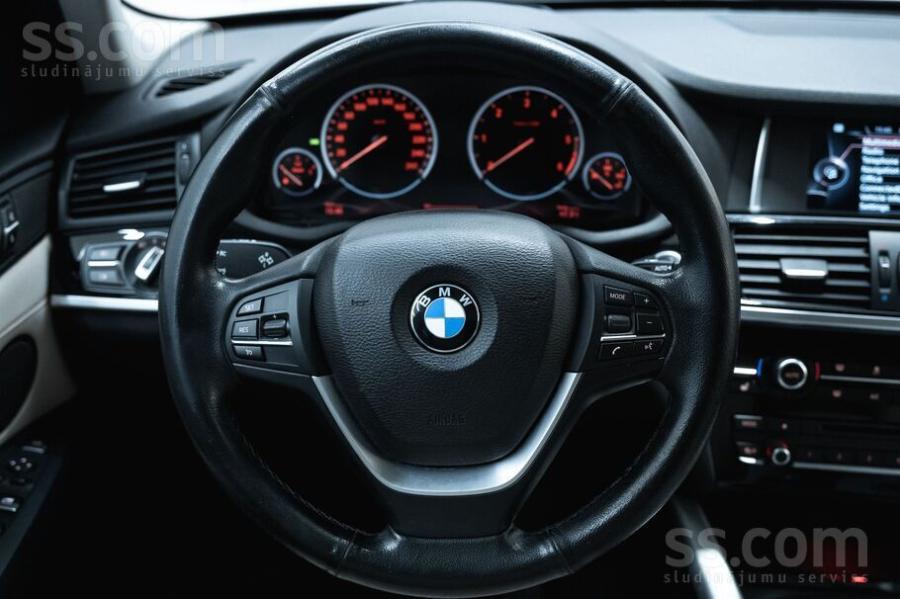 White BMW X3 2015 in Riga, with an engine capacity of 3.00 L and mileage of 204 thousand km for 13990 €, photo 10 on AUTOMOTO.COM.LV