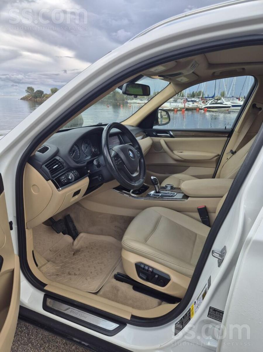 White BMW X3 2015 in Talsi, with an engine capacity of 2.00 L and mileage of 192 thousand km for 14000 €, photo 8 on AUTOMOTO.COM.LV