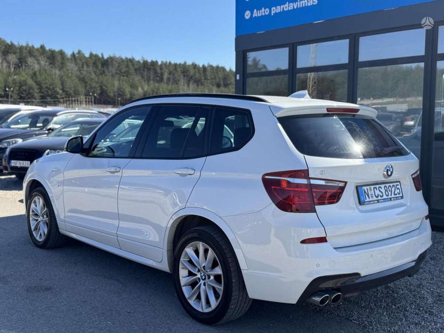 White BMW X3 2016 in Vilnius, with an engine capacity of 3.00 L and mileage of 197 thousand km for 14150 €, photo 4 on AUTOMOTO.COM.LV