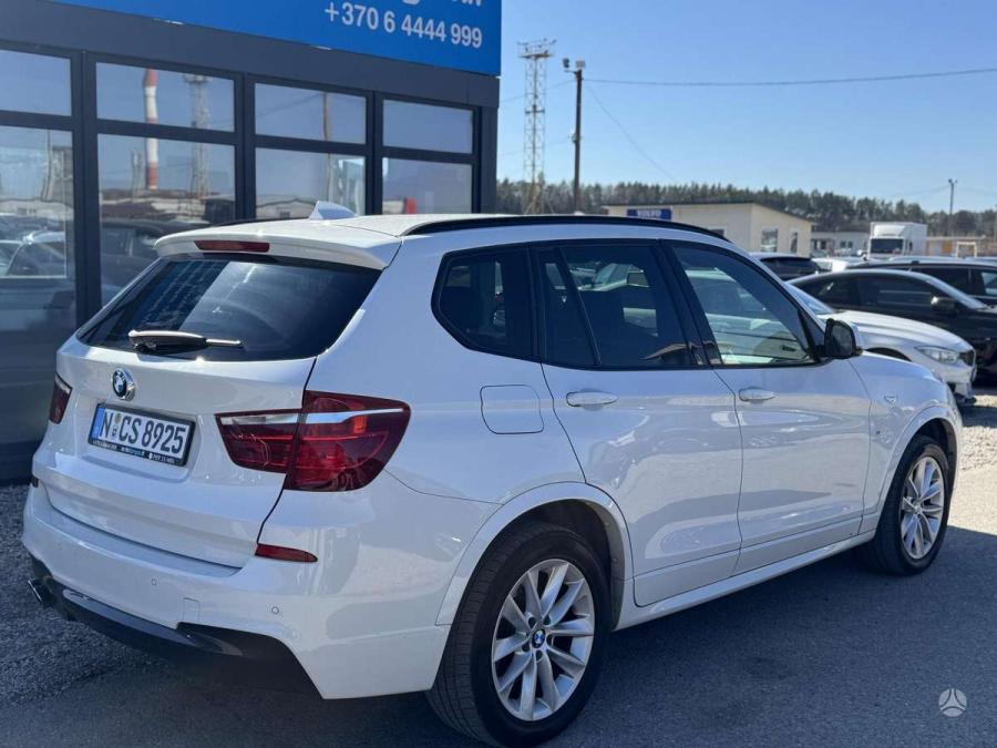 White BMW X3 2016 in Vilnius, with an engine capacity of 3.00 L and mileage of 197 thousand km for 14150 €, photo 5 on AUTOMOTO.COM.LV
