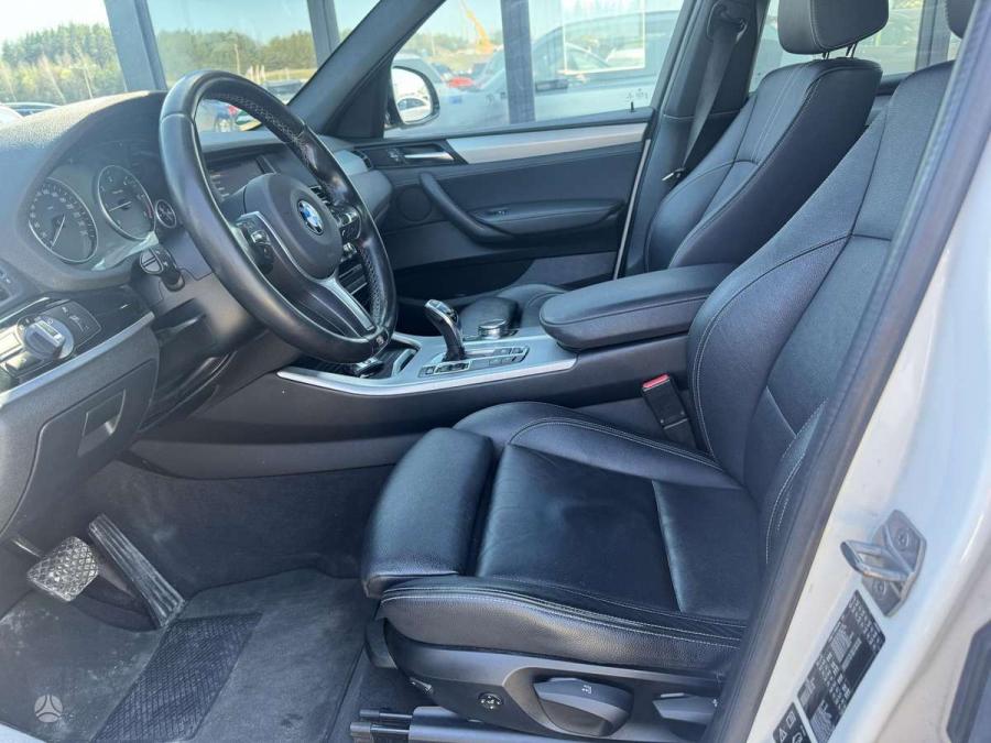 White BMW X3 2016 in Vilnius, with an engine capacity of 3.00 L and mileage of 197 thousand km for 14150 €, photo 7 on AUTOMOTO.COM.LV