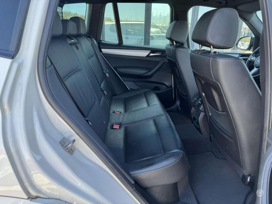 White BMW X3 2016 in Vilnius, with an engine capacity of 3.00 L and mileage of 197 thousand km for 14150 €, photo 9 on AUTOMOTO.COM.LV