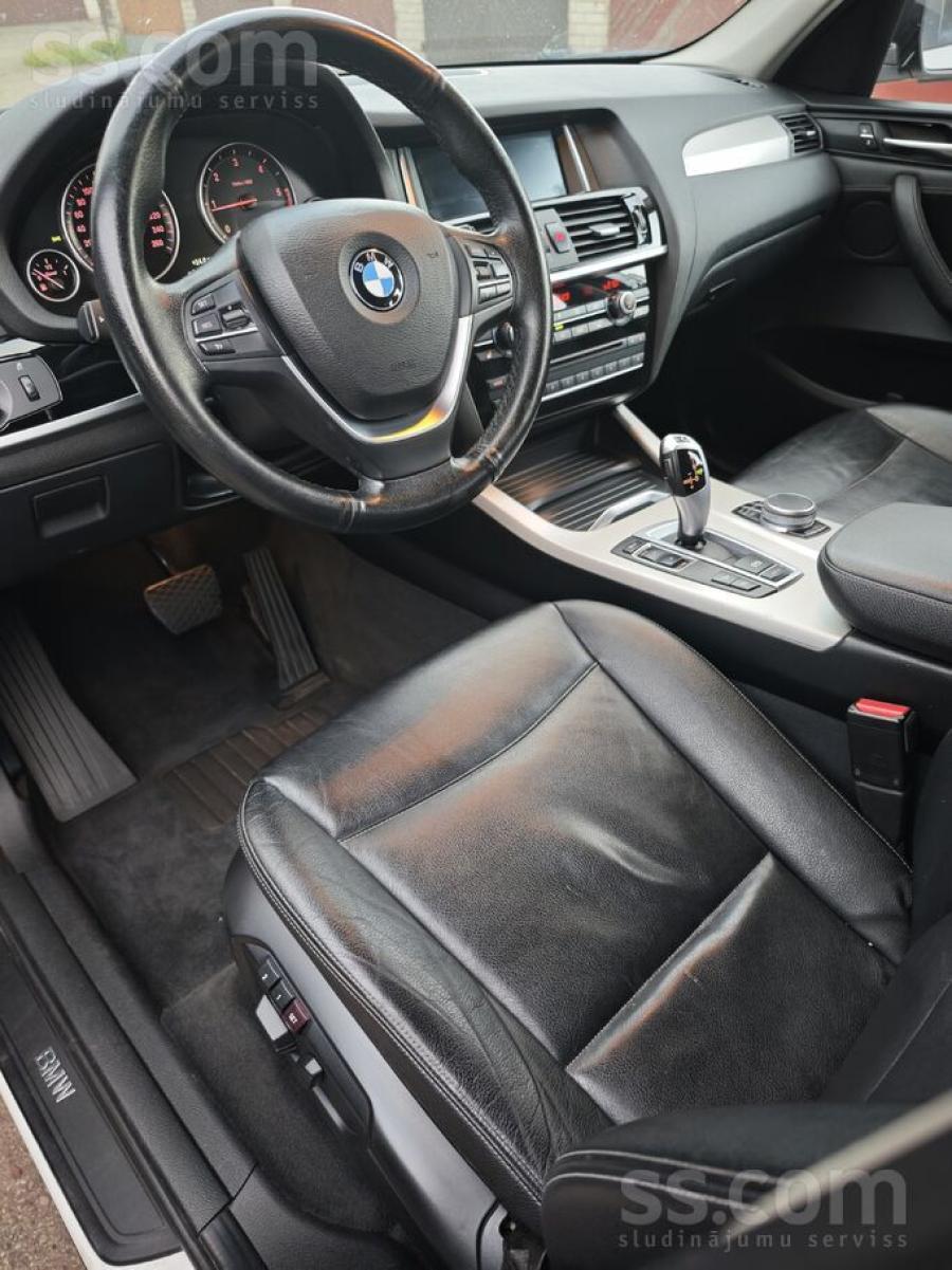 White BMW X3 2016 in Riga, with an engine capacity of 2.00 L and mileage of 218 thousand km for 15700 €, photo 12 on AUTOMOTO.COM.LV