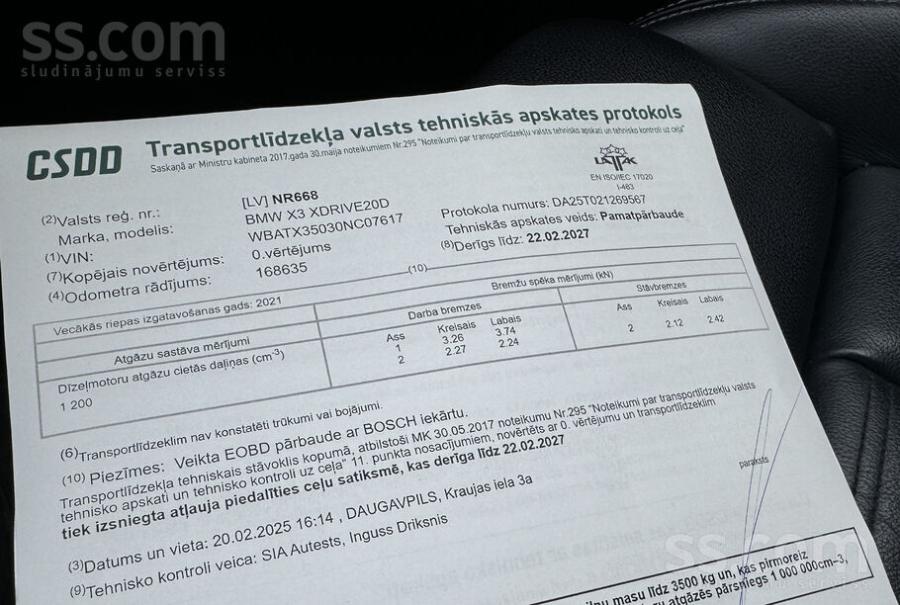 Balts BMW X3 2018 Daugavpils, ar dzinēja tilpumu 2.00 L un nobraukumu 186 tūkst. km par 25950 €, foto 31 vietnē AUTOMOTO.COM.LV