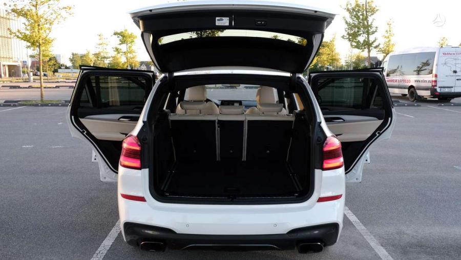 White BMW X3 2018 in Vilnius, with an engine capacity of 3.00 L and mileage of 243 thousand km for 24300 €, photo 21 on AUTOMOTO.COM.LV