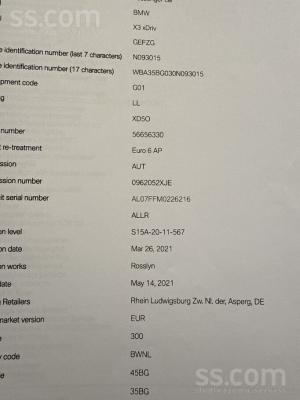 Balts BMW X3 2021 Rīga, ar dzinēja tilpumu 2.00 L un nobraukumu 118 tūkst. km par 25950 €, foto 34 vietnē AUTOMOTO.COM.LV