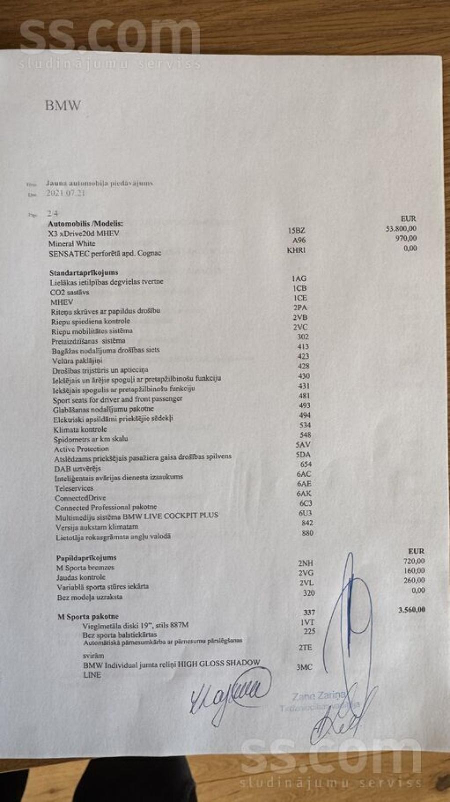 White BMW X3 2022 in Riga, with an engine capacity of 2.00 L and mileage of 78 thousand km for 48500 €, photo 23 on AUTOMOTO.COM.LV