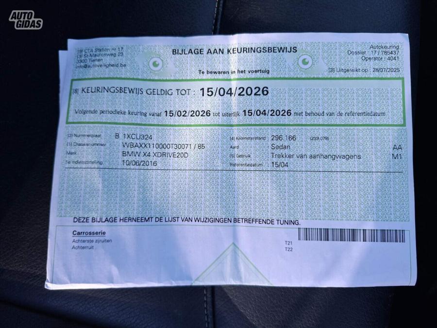 Black BMW X4 2016 in Siauliai, with an engine capacity of 2.00 L and mileage of 303 thousand km for 14990 €, photo 31 on AUTOMOTO.COM.LV