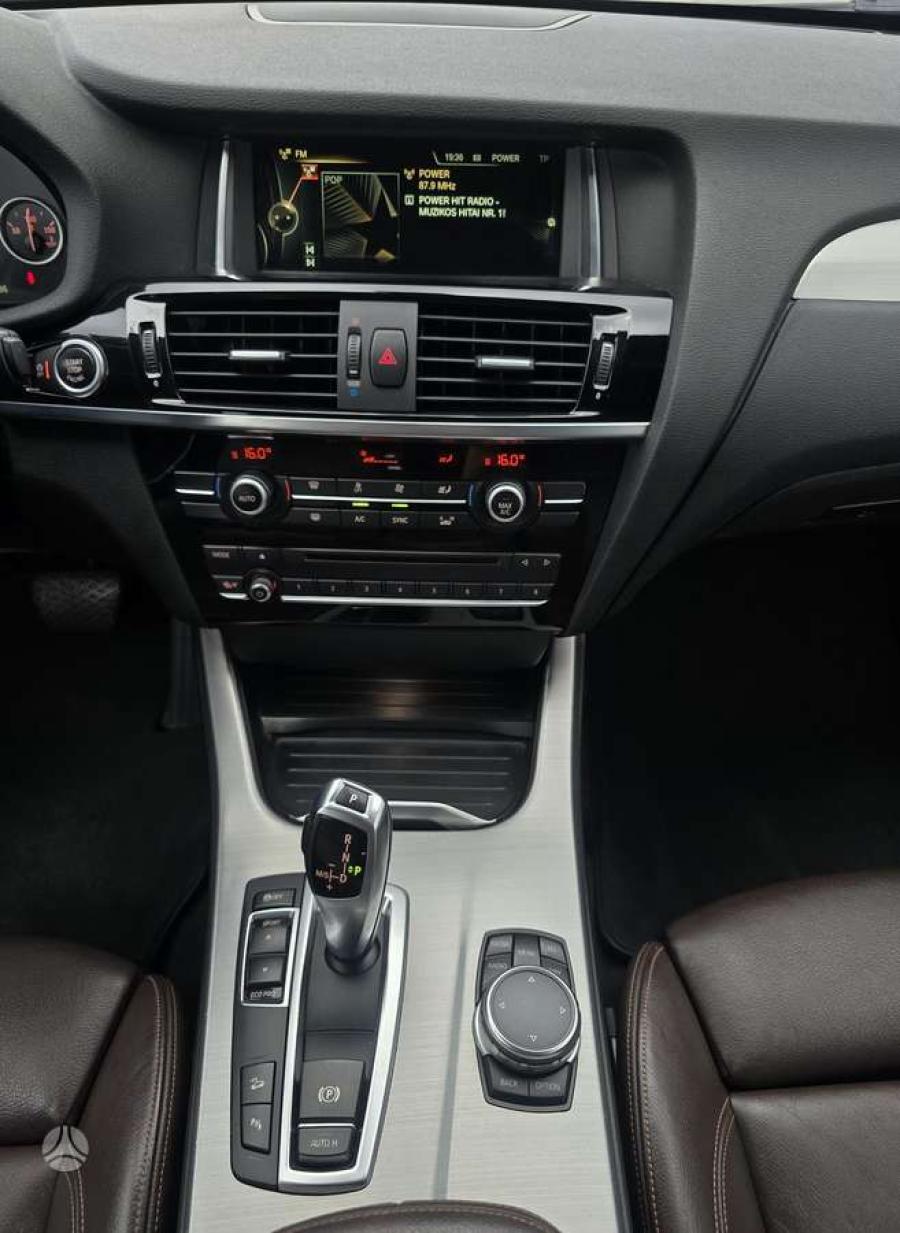 Black BMW X4 2016 in Panevezys, with an engine capacity of 2.00 L and mileage of 279 thousand km for 13499 €, photo 23 on AUTOMOTO.COM.LV