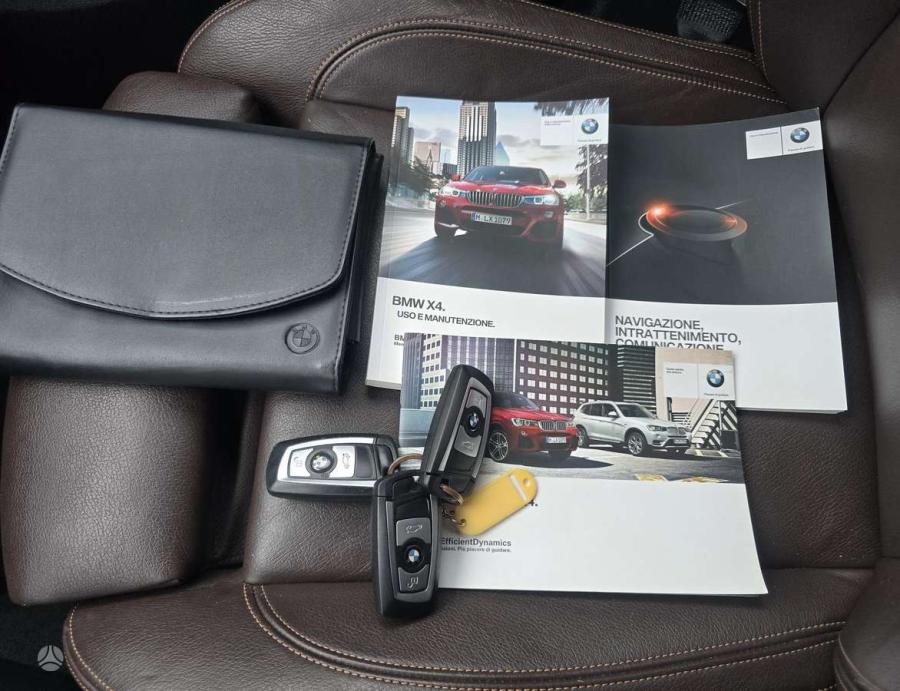 Black BMW X4 2016 in Panevezys, with an engine capacity of 2.00 L and mileage of 279 thousand km for 13499 €, photo 26 on AUTOMOTO.COM.LV