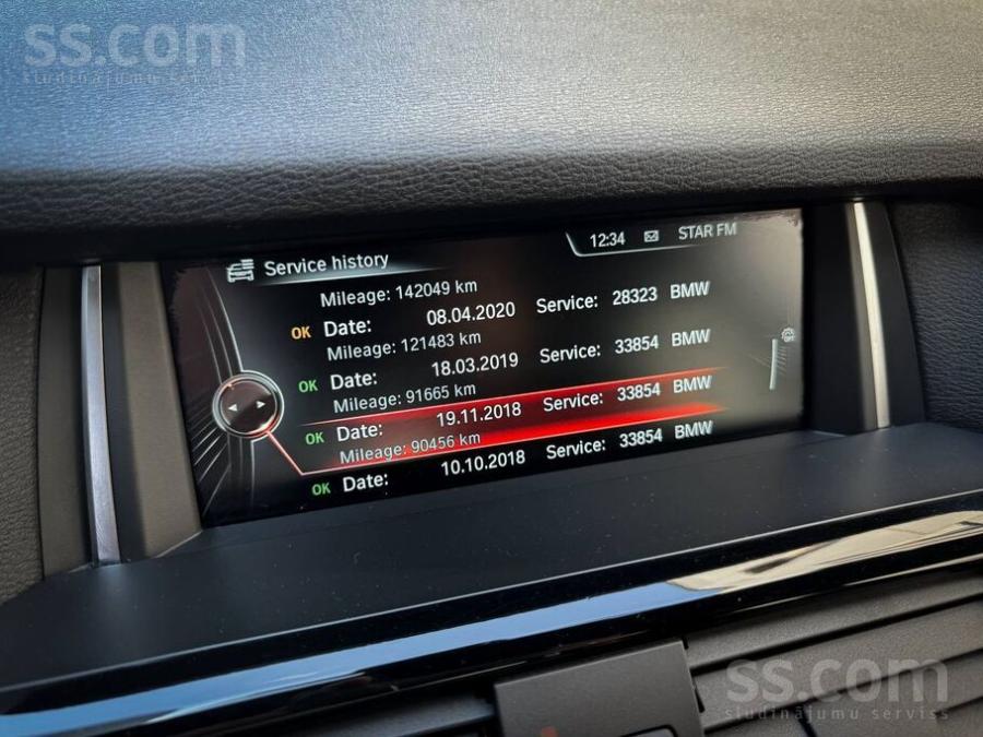 Black BMW X4 2017 in Riga, with an engine capacity of 2.00 L and mileage of 278 thousand km for 18900 €, photo 20 on AUTOMOTO.COM.LV