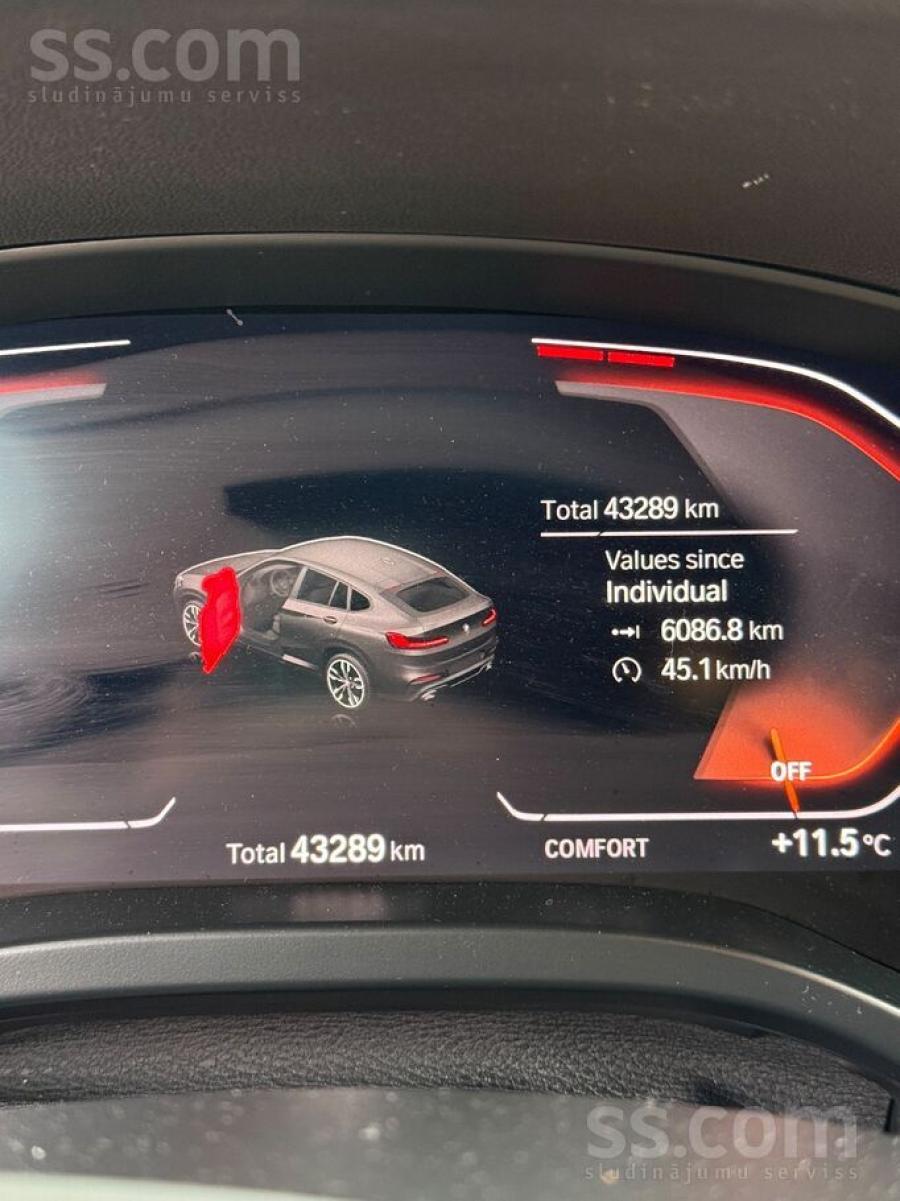 Black BMW X4 2020 in Tukums, with an engine capacity of 3.00 L and mileage of 43 thousand km for 39550 €, photo 16 on AUTOMOTO.COM.LV