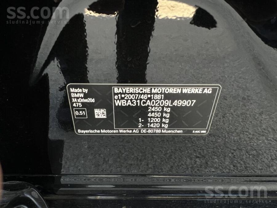 Melns BMW X4 2022 Rīga, ar dzinēja tilpumu 2.00 L un nobraukumu 134 tūkst. km par 32900 €, foto 24 vietnē AUTOMOTO.COM.LV