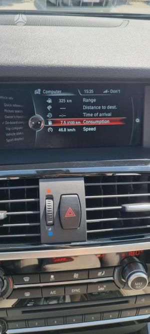Black BMW X4 2015 in Vilnius, with an engine capacity of 2.99 L and mileage of 207 thousand km for 18500 €, photo 12 on AUTOMOTO.COM.LV