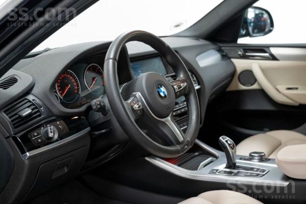 Blue BMW X4 2016 in Riga, with an engine capacity of 3.00 L and mileage of 240 thousand km for 19500 €, photo 8 on AUTOMOTO.COM.LV