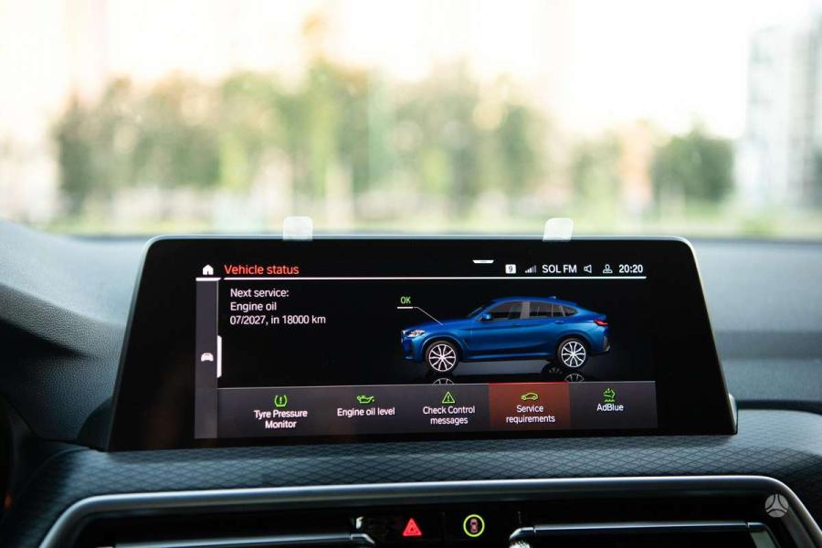 Blue BMW X4 2023 in Klaipeda, with an engine capacity of 2.00 L and mileage of 21 thousand km for 41500 €, photo 22 on AUTOMOTO.COM.LV
