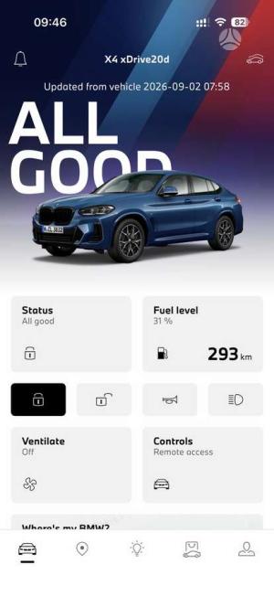Blue BMW X4 2023 in Klaipeda, with an engine capacity of 2.00 L and mileage of 21 thousand km for 41500 €, photo 31 on AUTOMOTO.COM.LV