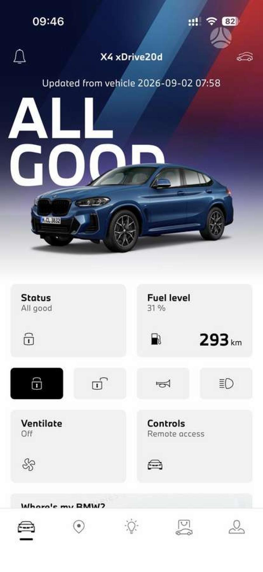 Blue BMW X4 2023 in Klaipeda, with an engine capacity of 2.00 L and mileage of 21 thousand km for 41500 €, photo 31 on AUTOMOTO.COM.LV