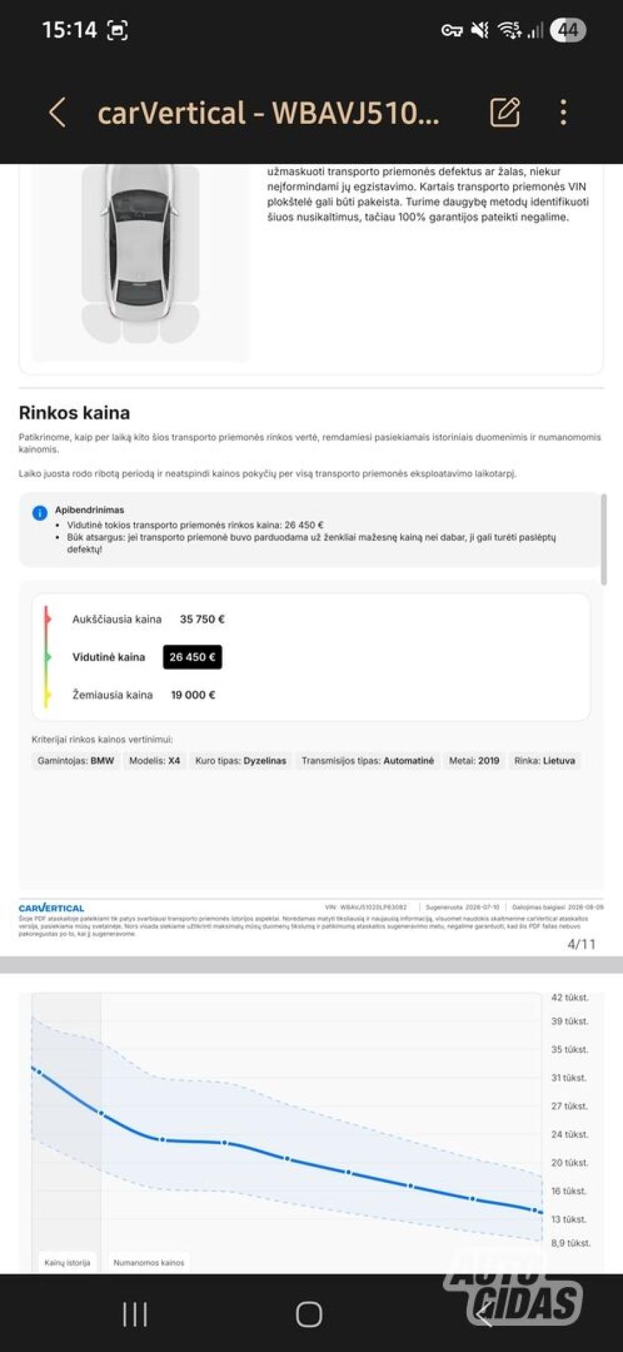 Grey BMW X4 2019 in Vilnius, with an engine capacity of 3.00 L and mileage of 248 thousand km for 26300 €, photo 19 on AUTOMOTO.COM.LV