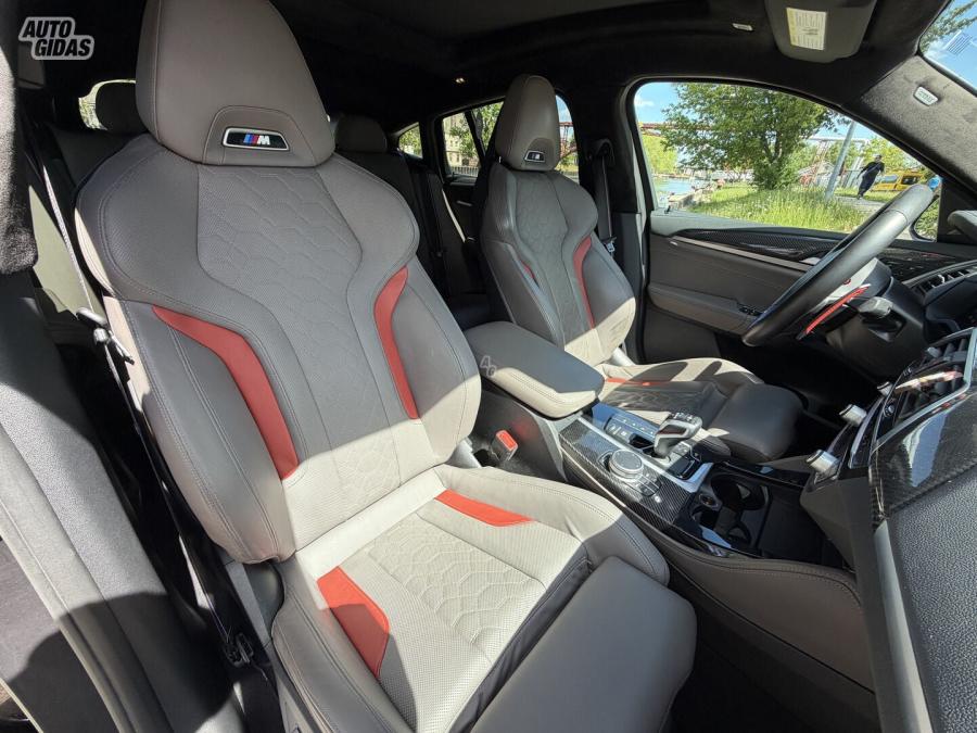 Black BMW x4-m 2021 in Klaipeda, with an engine capacity of 3.00 L and mileage of 52 thousand km for 45888 €, photo 14 on AUTOMOTO.COM.LV