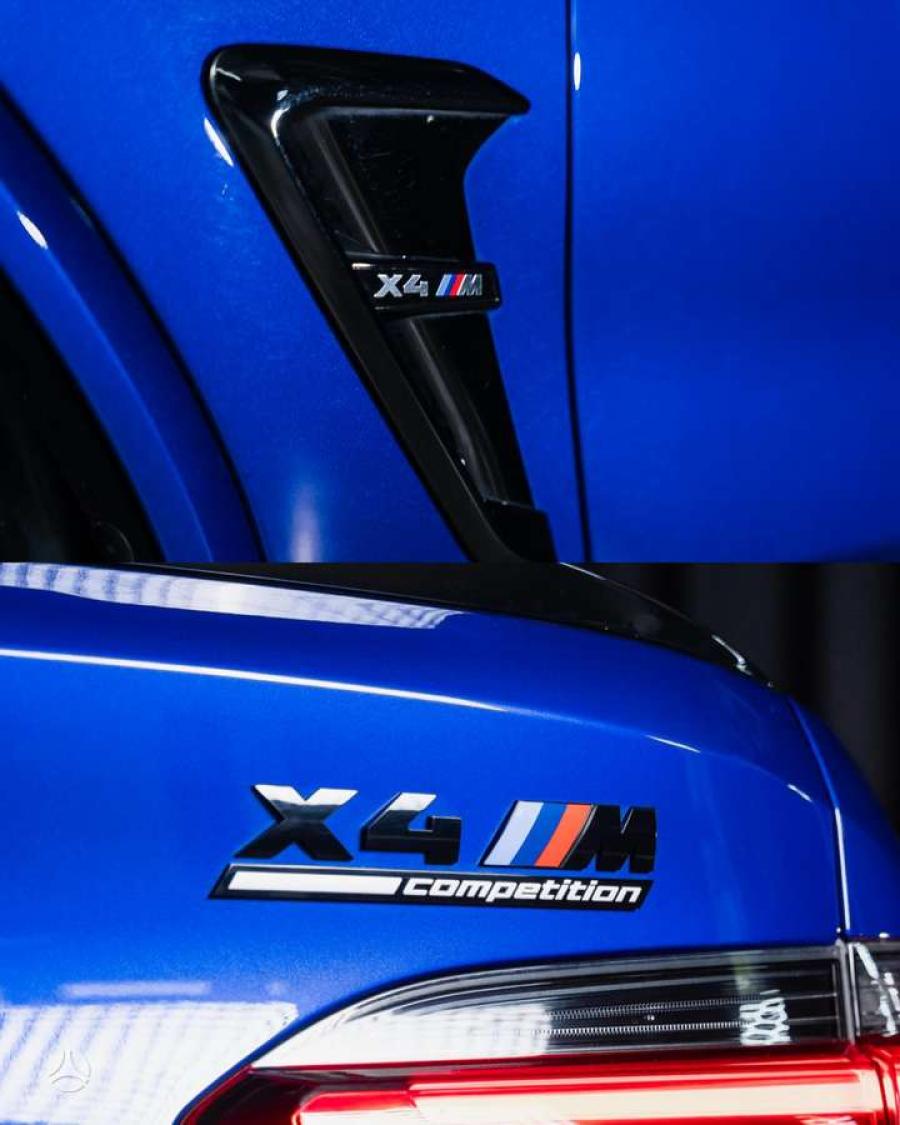 Синий БМВ x4-m 2024 в Вильнюс, объемом двигателя 2.99 л и пробегом 27 тыс. км за 69999 €, фото 12 на AUTOMOTO.COM.LV