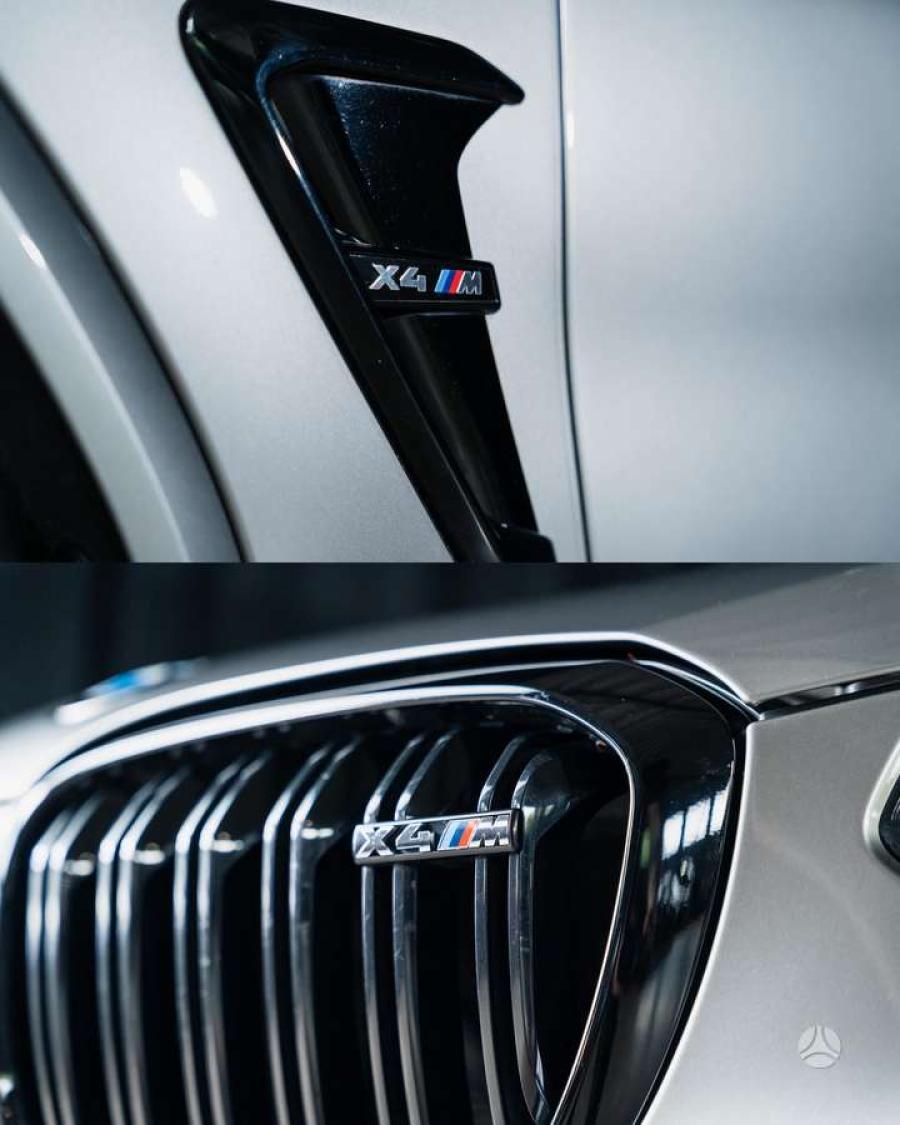 Grey BMW x4-m 2020 in Vilnius, with an engine capacity of 2.99 L and mileage of 87 thousand km for 39999 €, photo 14 on AUTOMOTO.COM.LV