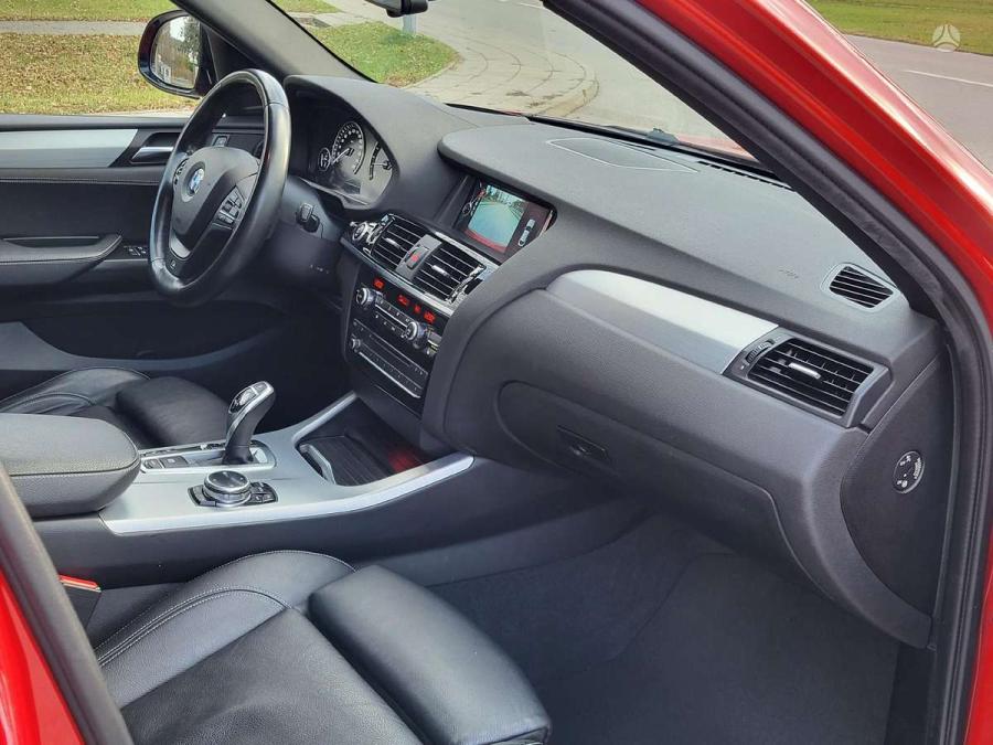 Red BMW X4 2014 in Vilnius, with an engine capacity of 2.99 L and mileage of 279 thousand km for 17950 €, photo 17 on AUTOMOTO.COM.LV