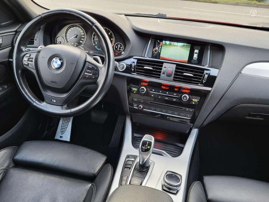 Red BMW X4 2014 in Vilnius, with an engine capacity of 2.99 L and mileage of 279 thousand km for 17950 €, photo 19 on AUTOMOTO.COM.LV