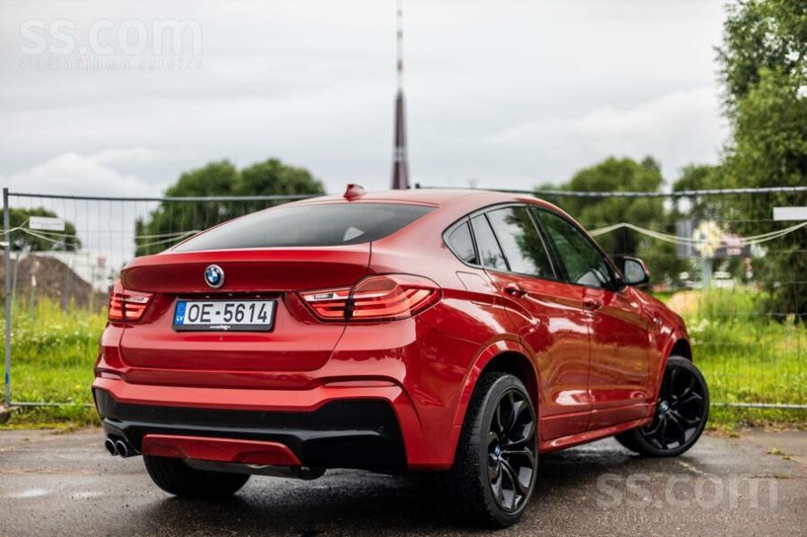 Red BMW X4 2014 in Riga, with an engine capacity of 3.00 L and mileage of 155 thousand km for 24500 €, photo 8 on AUTOMOTO.COM.LV