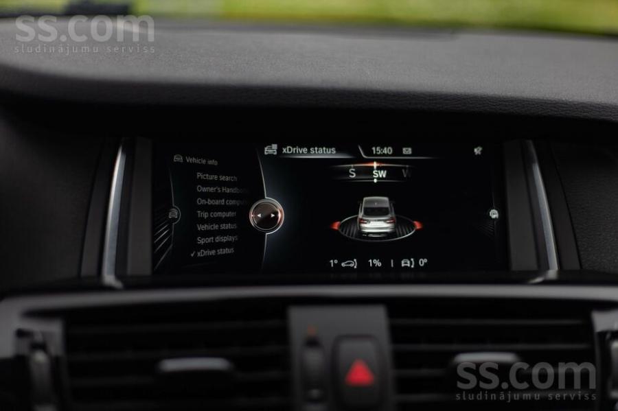 Red BMW X4 2014 in Riga, with an engine capacity of 3.00 L and mileage of 155 thousand km for 24500 €, photo 27 on AUTOMOTO.COM.LV