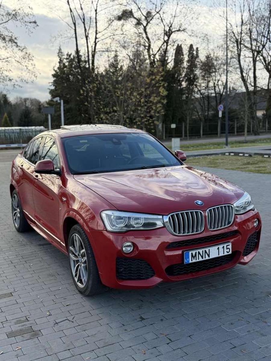 Red BMW X4 2015 in Kaunas, with an engine capacity of 2.99 L and mileage of 265 thousand km for 17250 €, photo 1 on AUTOMOTO.COM.LV