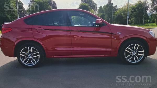Red BMW X4 2017 in Riga, with an engine capacity of 2.00 L and mileage of 65 thousand km for 29600 €, photo 4 on AUTOMOTO.COM.LV