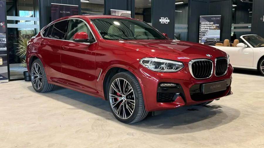 Red BMW X4 2021 in Marupe, with an engine capacity of 2.00 L and mileage of 98 thousand km for 34990 €, photo 1 on AUTOMOTO.COM.LV