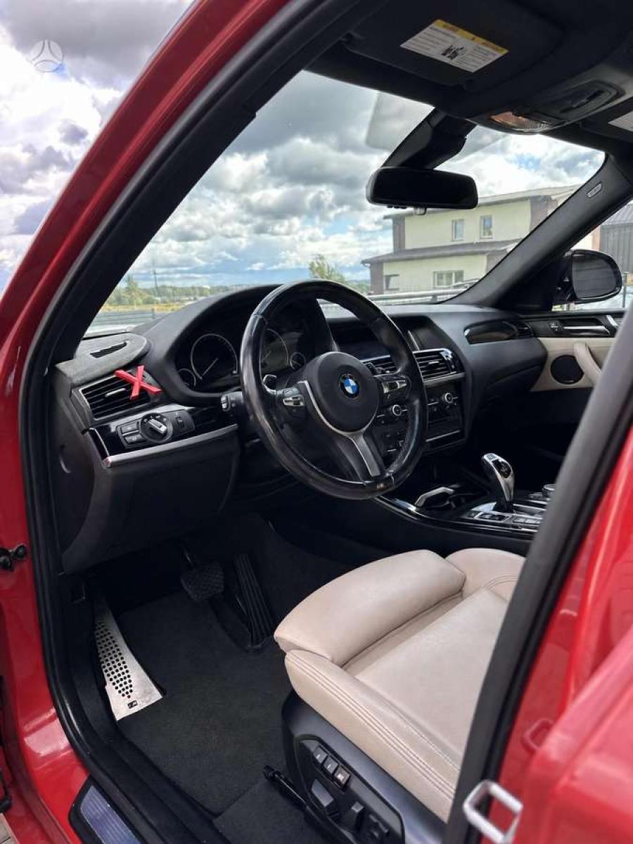 Red BMW X4 2017 in Vilnius, with an engine capacity of 2.00 L and mileage of 123 thousand km for 19300 €, photo 13 on AUTOMOTO.COM.LV