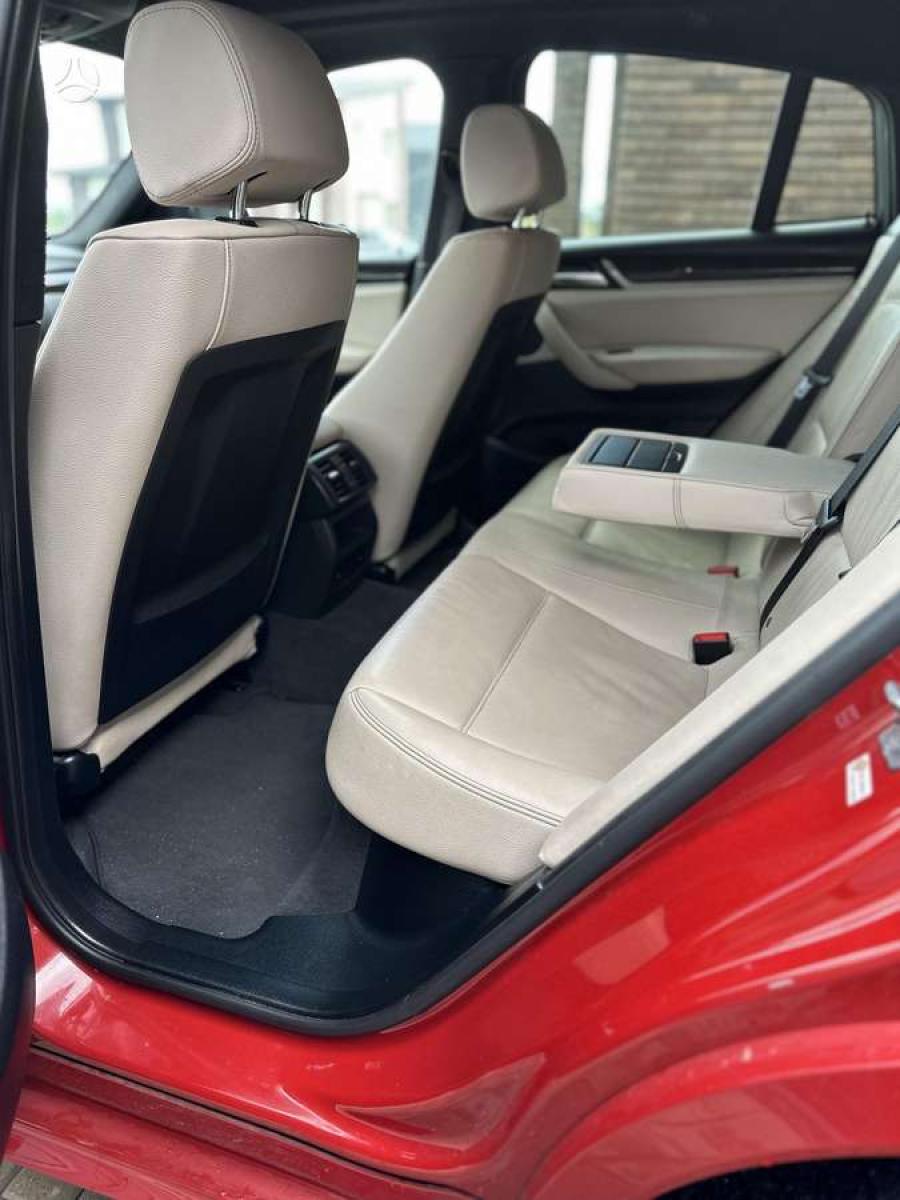 Red BMW X4 2017 in Vilnius, with an engine capacity of 2.00 L and mileage of 123 thousand km for 19300 €, photo 14 on AUTOMOTO.COM.LV