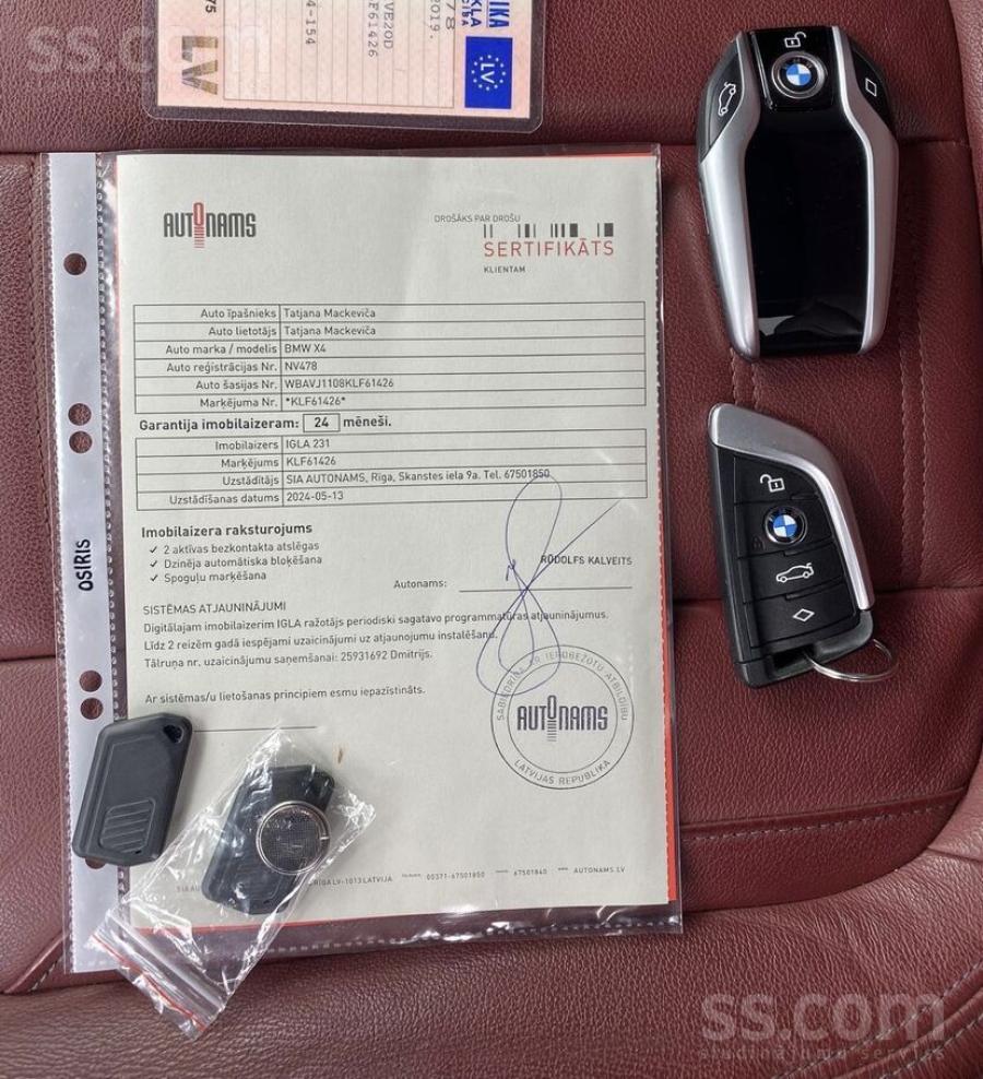 White BMW X4 2019 in Riga, with an engine capacity of 2.00 L and mileage of 158 thousand km for 33800 €, photo 21 on AUTOMOTO.COM.LV