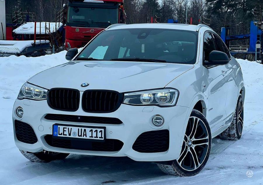 White BMW X4 2015 in Utena, with an engine capacity of 2.99 L and mileage of 190 thousand km for 19400 €, photo 26 on AUTOMOTO.COM.LV