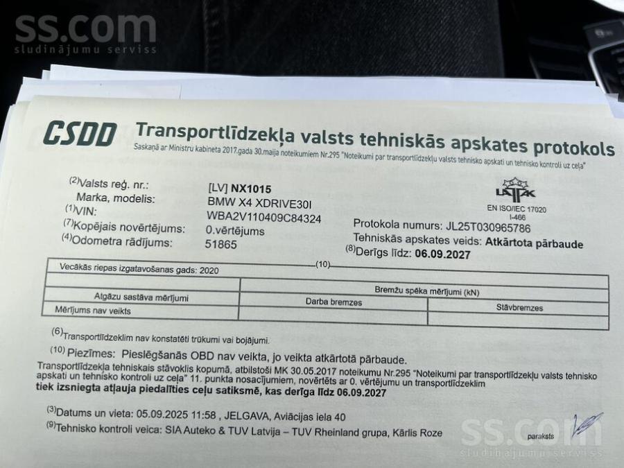 Белый БМВ Х4 2020 в Елгава, объемом двигателя 2.00 л и пробегом 57 тыс. км за 33800 €, фото 25 на AUTOMOTO.COM.LV