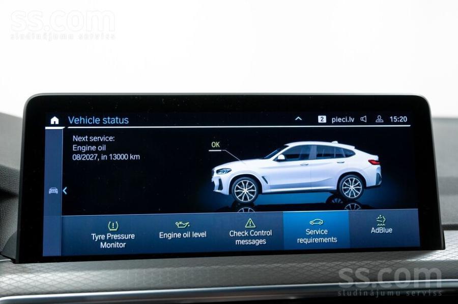 White BMW X4 2023 in Riga, with an engine capacity of 2.00 L and mileage of 51 thousand km for 48500 €, photo 13 on AUTOMOTO.COM.LV